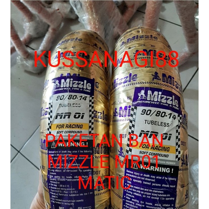 Jual PAKET BAN MOTOR MIZZLE MR01 90/80-14 RING 14 SOFT COMPOUND RACING ...