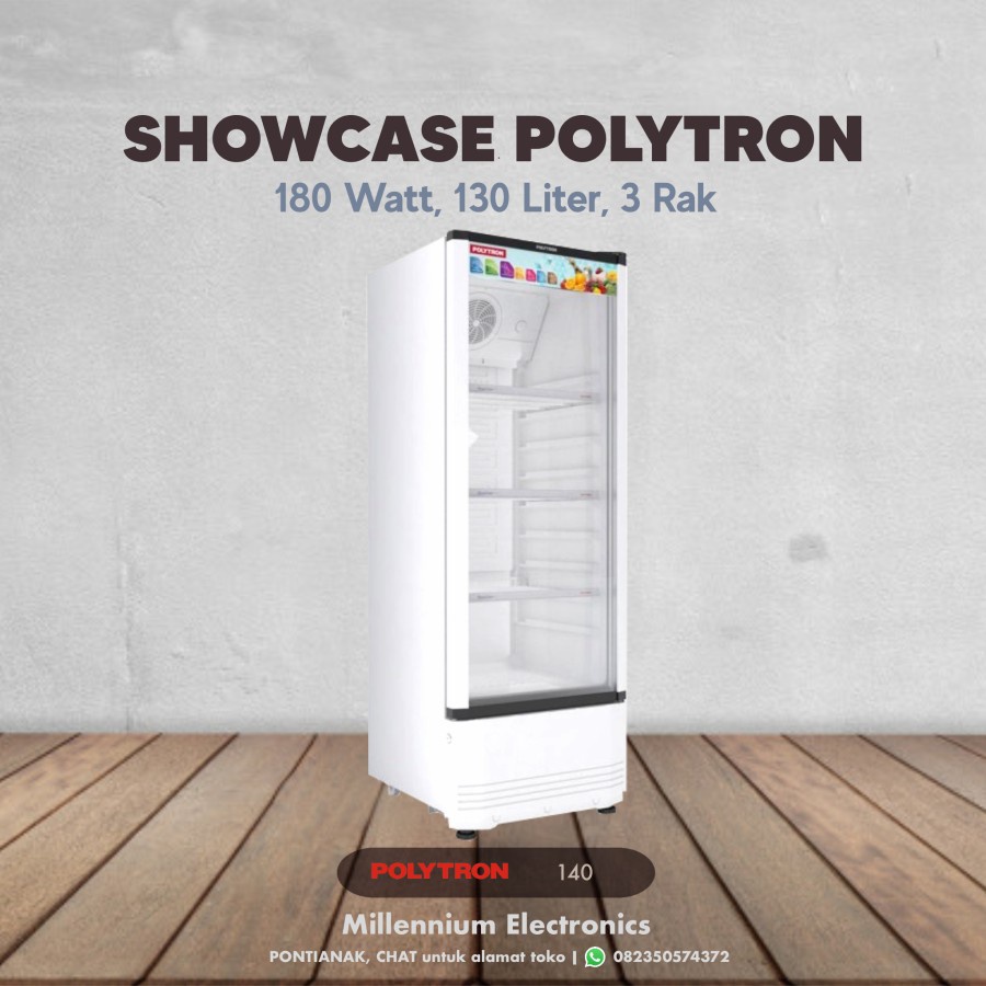 Jual SHOWCASE POLYTRON SCN 140 L 3 RAK DISPLAY COOLER KULKAS SCN140 | Shopee Indonesia