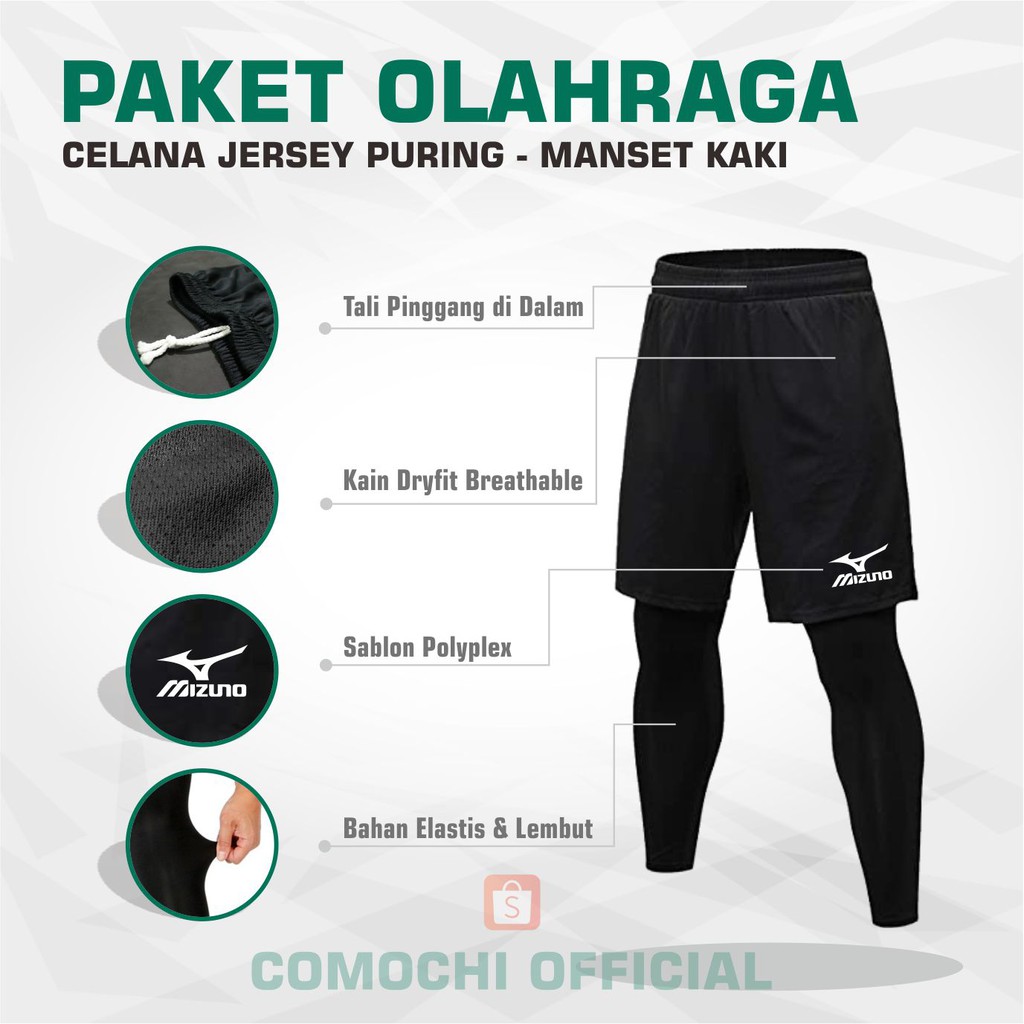 Jual [2in1] CELANA PENDEK OLAHRAGA LARI SEPEDA FUTSAL PRIA MANSET KAKI ...
