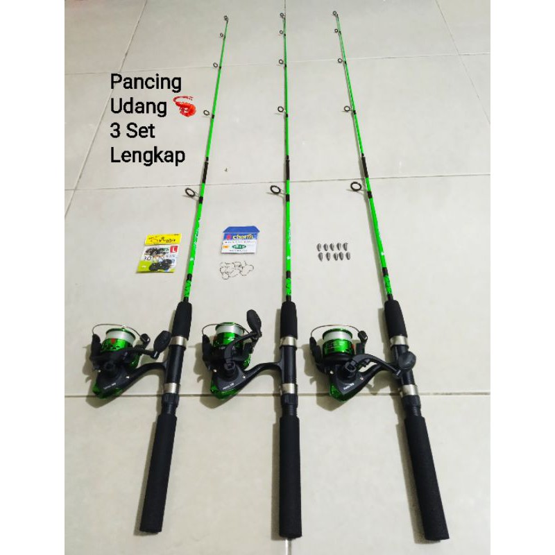 Jual PANCING UDANG 3 SET KOMPLIT JORAN Pjg 120 , 135 , 150cm LENTUR ...