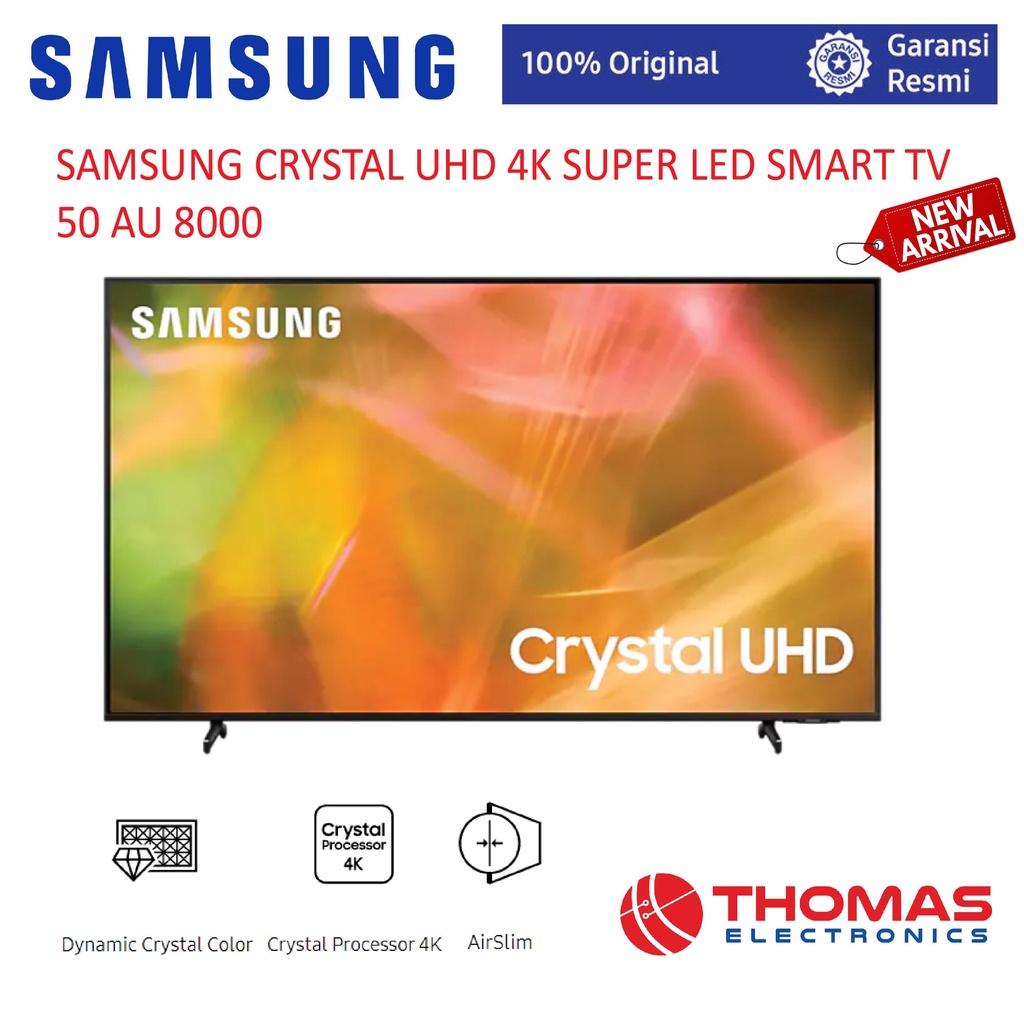 Jual LED TV Samsung 50 AU 8000 50 Inch Crystal UHD 4K Smart UA50AU8000KXXD GARANSI RESMI ...