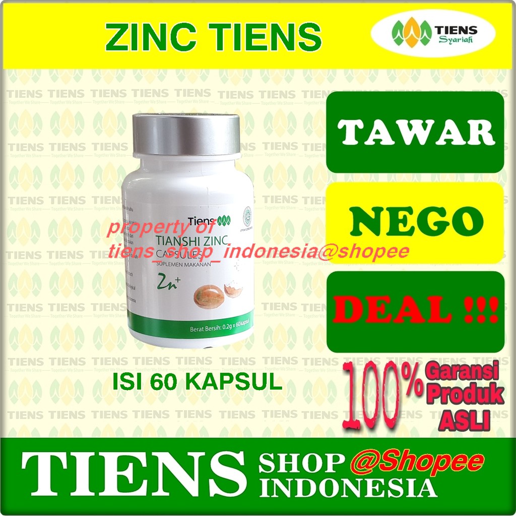 Jual TIENS ZINC HERBAL ISI 60 KAPSUL PER BOTOL | Shopee Indonesia
