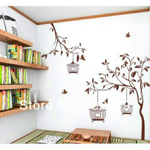 Jual Wallsticker Brown Tree Cage/ stiker dinding/ pohon coklat/ ranting ...