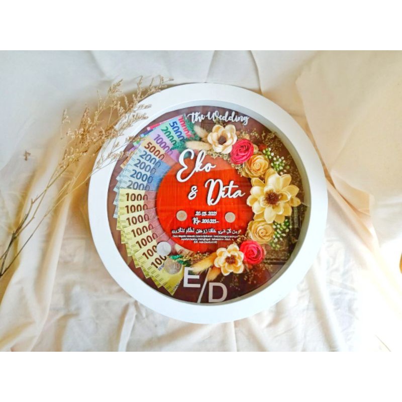 Jual Mahar pernikahan rustic//bingkai bulat 30cm | Shopee Indonesia
