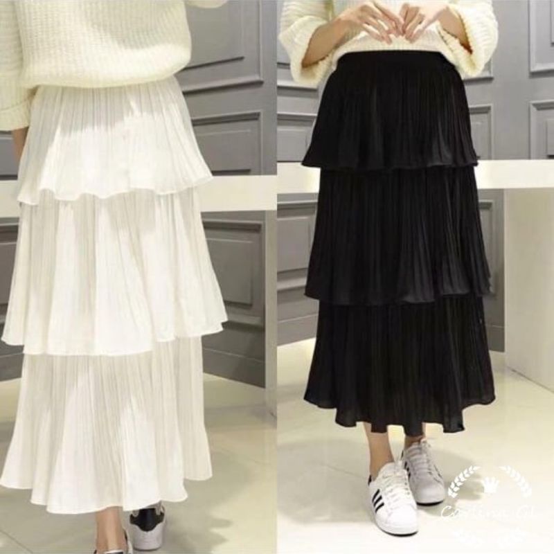 Jual Nota Live ( Rok Lipit 3 Tingkat Plisket GL Fashion ) | Shopee ...