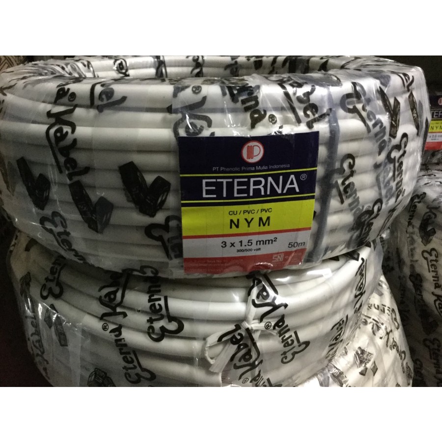Jual Kabel Eterna NYM 3x1.5 kawat 50meter | Shopee Indonesia