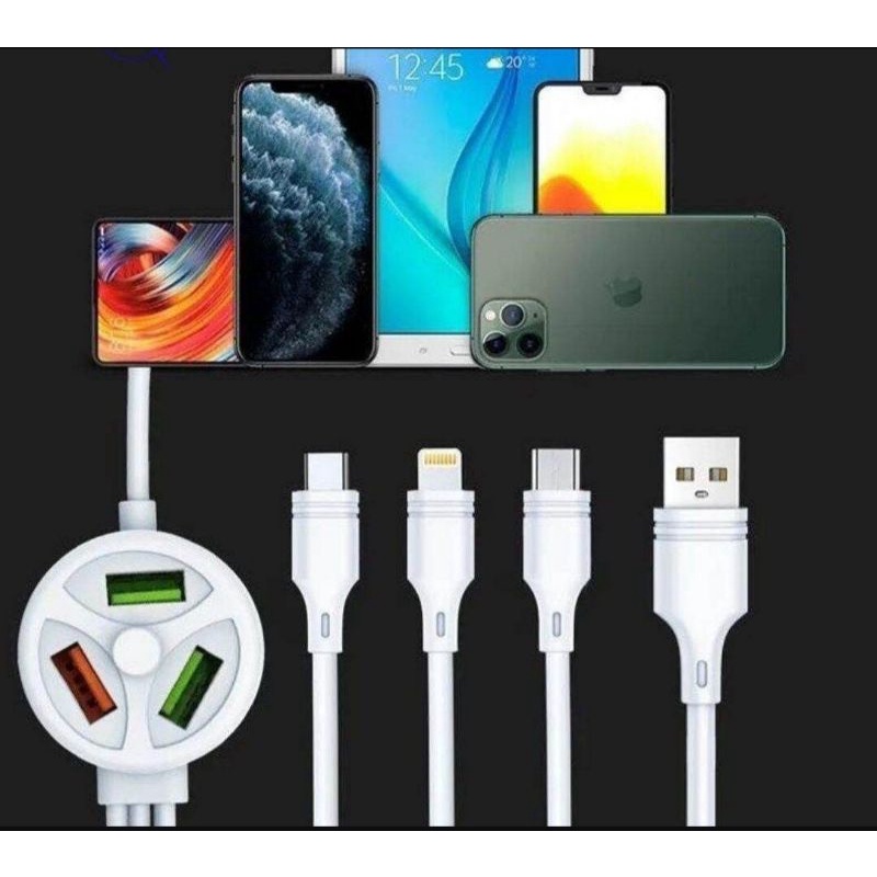 Jual KABEL DATA USB 6 IN 1 MICRO / TYPE-C / LIGHTNING | Shopee Indonesia