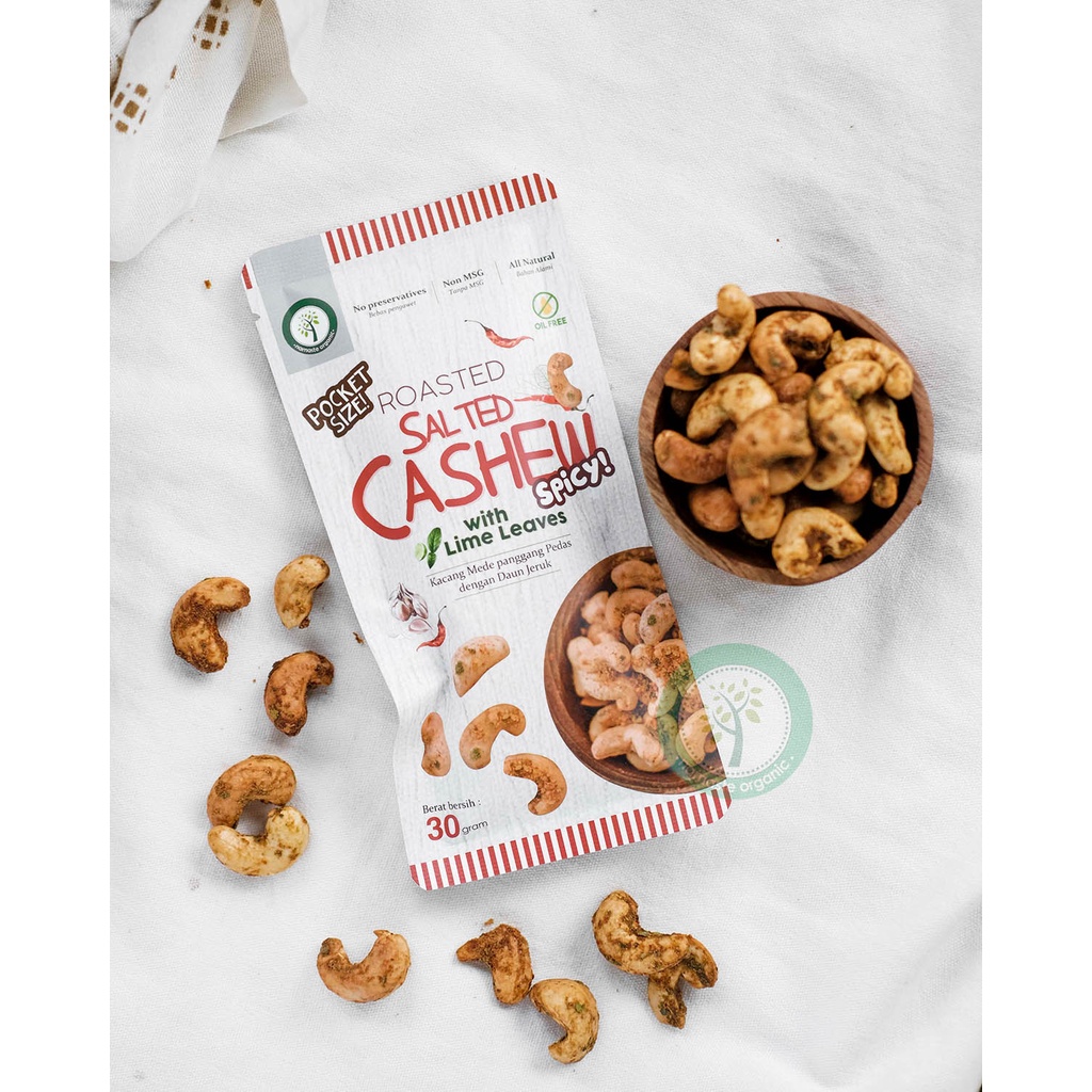 Jual POCKET SIZE ROASTED SALTED CASHEW WITH LIME LEAVES - SPICY 30GR ...