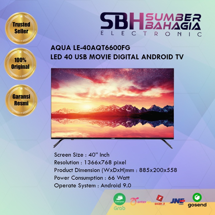 Jual AQUA LE-40AQT6600FG LED 40 USB MOVIE DIGITAL ANDROID TV (NEW) (KHUSUS BANDUNG) | Shopee ...