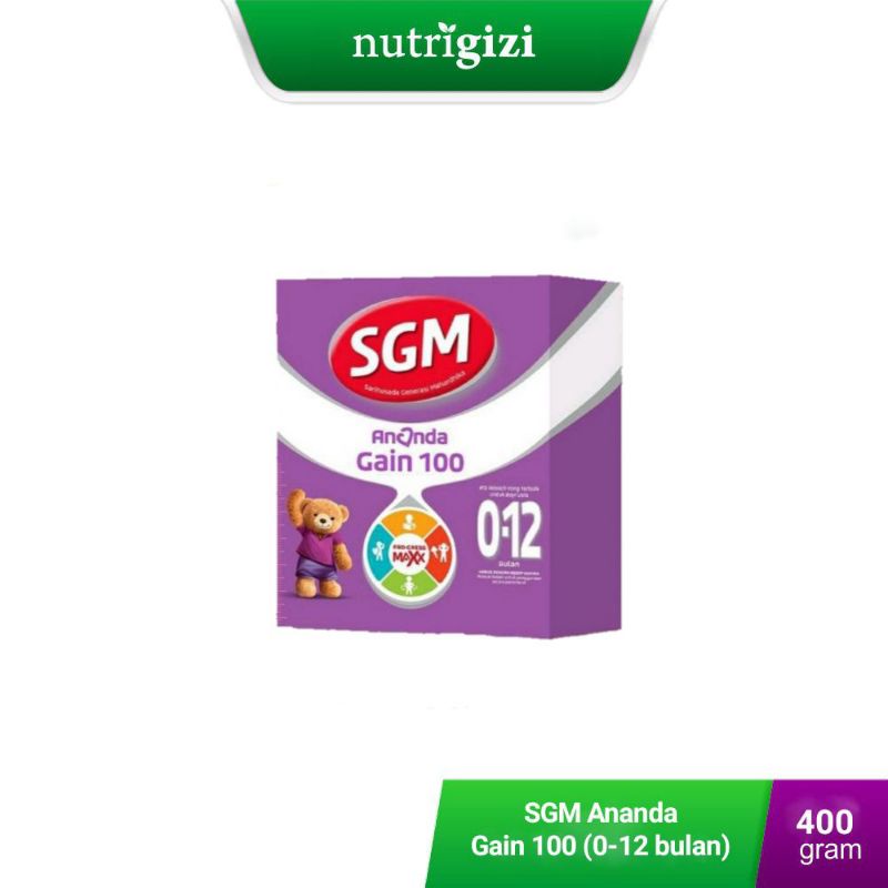 Jual Nutrigizi | SGM Ananda Gain 100 (0-12 bulan) 400 Gram Susu Bayi ...