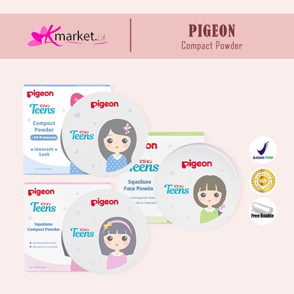 Jual PIGEON TEENS Compact Powder Squalane | Teens Compact Powder + Uv ...