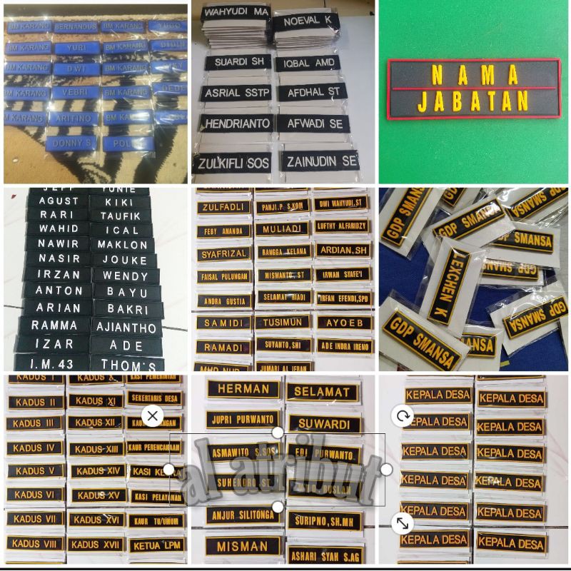 Jual patch rubber nametag custom/emblem papan nama karet/tempelan karet ...