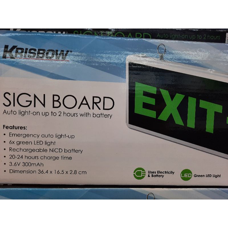 Jual sign board exit papan lampu petunjuk exit keluar KRISBOW | Shopee ...