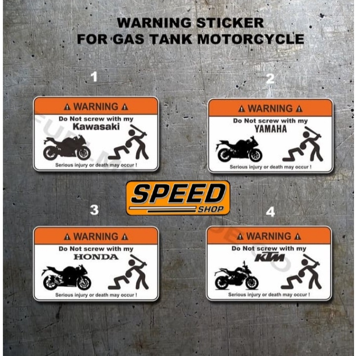 Jual Sticker Warning tanki motor Universal | Shopee Indonesia
