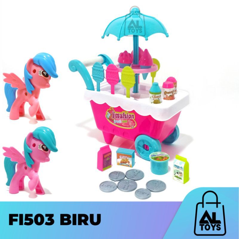 Jual MAINAN GEROBAK JUALAN ICE CREAM LOLLIPOP KUDA PONI MINI SET ...
