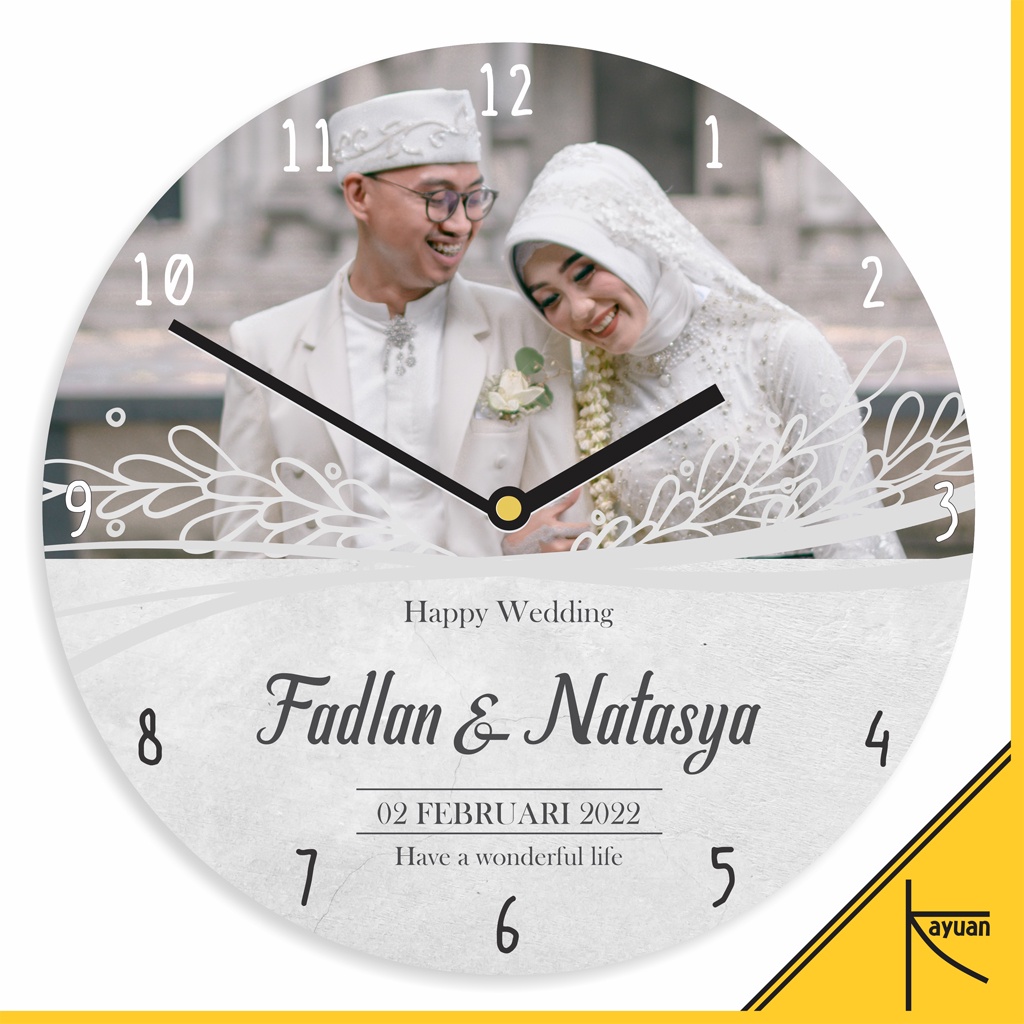Jual Hadiah Nikahan Custom Nama Foto Unik Jam Dinding Kado Pernikahan ...
