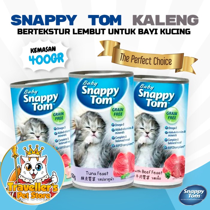 Jual Snappy Tom Baby 400gr All Variant - Chicken Beef Tuna Feast Kaleng ...