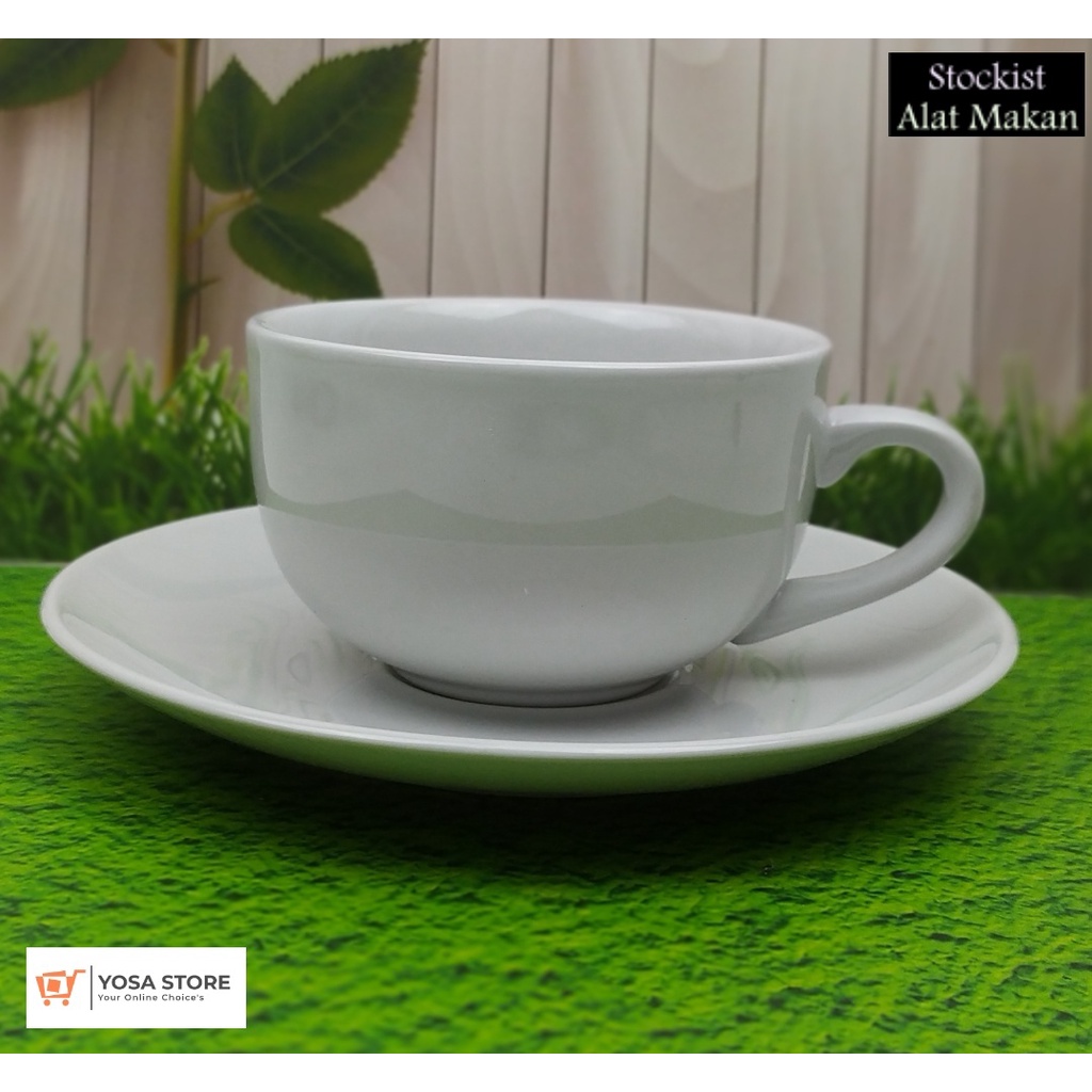 Jual Cangkir Keramik Kopi Teh Coffee Latte Motif KPC Cafe Putih 2 Pcs ...