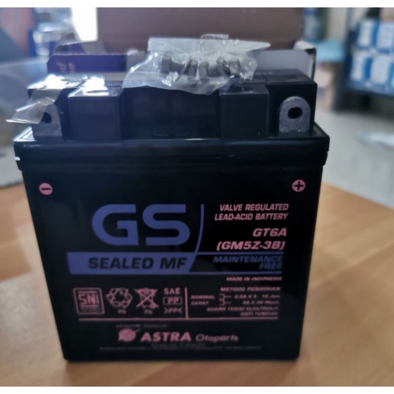 Jual AKI BATERAI KERING SEPEDA MOTOR GS ASTRA GM5Z3B/GM5Z-3B/GT6A ...