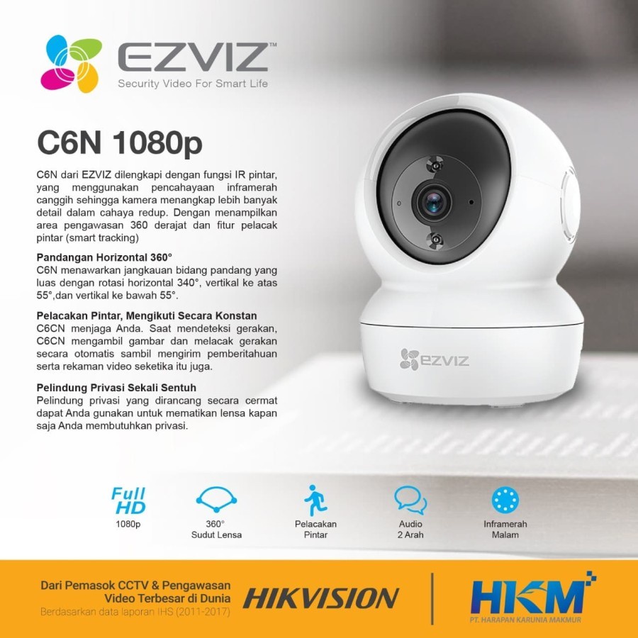 Jual Ezviz C6N 1080P Full HD 2MP Smart IP Camera Rotasi 360 Kamera CCTV ...