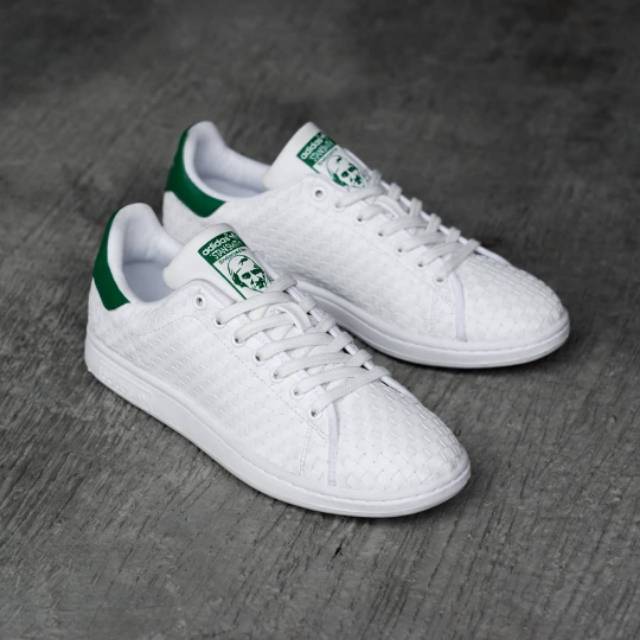Jual ADIDAS STAN SMITH WEAVE WHITE GREEN ORIGINAL | Shopee Indonesia