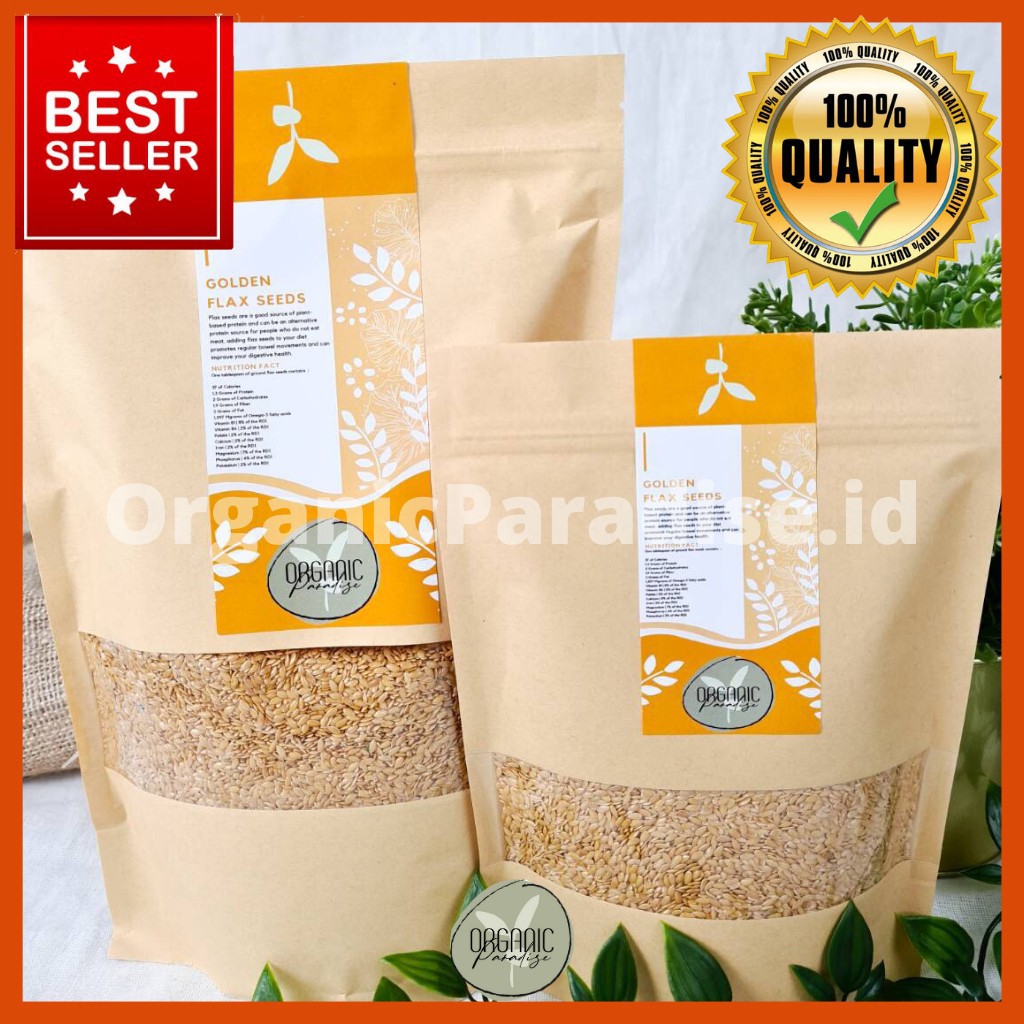 Jual Organic Paradise Golden Flaxseed 500 gram / Biji Rami Utuh 500 ...