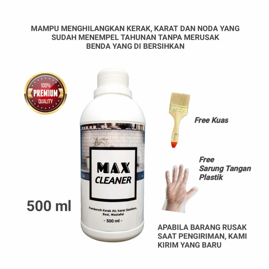 Jual MAX CLEANER Cairan Pembersih Toilet / Karat Stainless Wastafel 500ml | Shopee Indonesia
