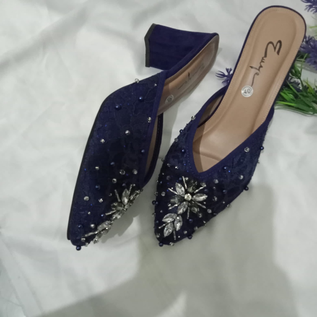 Jual GA_EUN | Sepatu heels Payet hak tahu shoes wedding lamaran wisuda ...