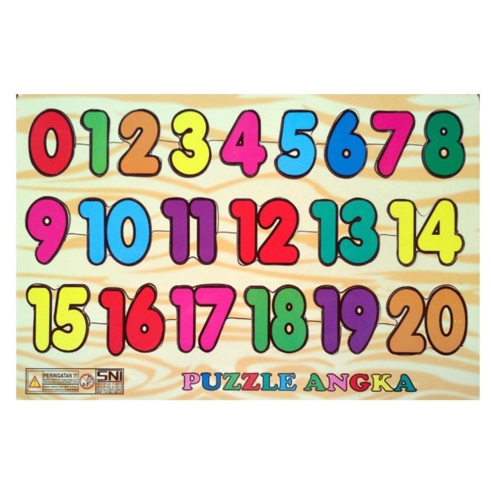 Jual Spesial Puzzle Kayu Angka Mainan Anak Edukatif Warna Mengenal ...