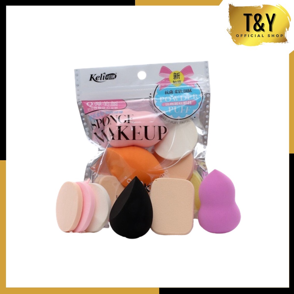 Jual T&Y Spons Make Up Set 6 IN 1 Beauty Sponge Blender Sponge Bedak Isi 6 Pcs Powder Puff ...