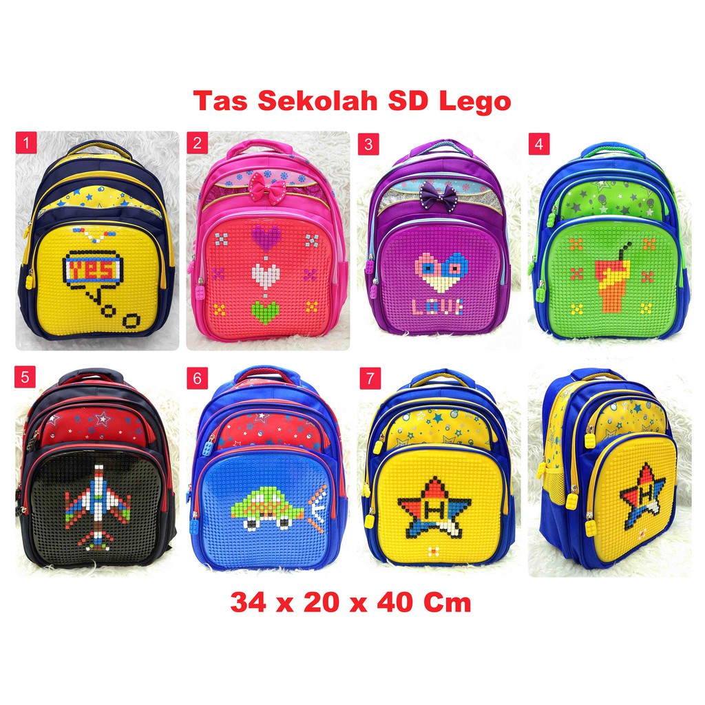 Jual Toko-asemka Tas Ransel Lego SD Ransel Sekolah Kreatif Anak Pixel ...