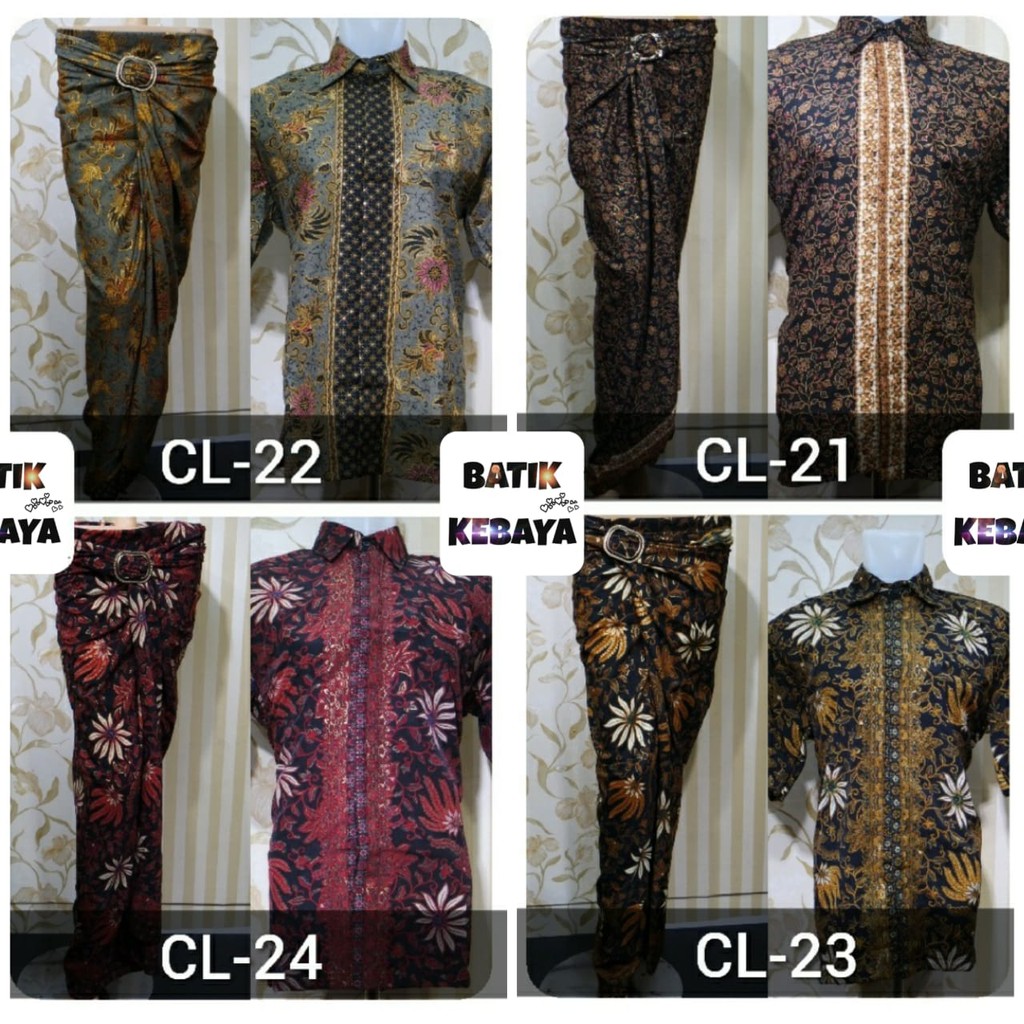 Jual BATIK SET - COUPLE TERLENGKAP - KEMEJA BATIK DAN ROK LILIT BATIK ...