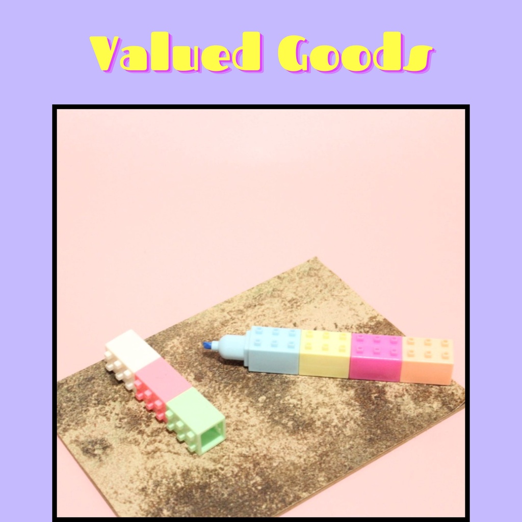 Jual Highlighter Bentuk Lego Susun 6 pcs 1 set - stabilo tumpuk warna ...