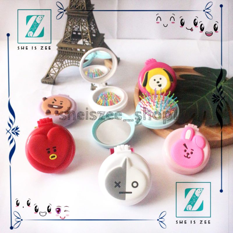 Jual kaca lipat bts / kaca sisir lipat / sisir lipat / aksesoris bts ...