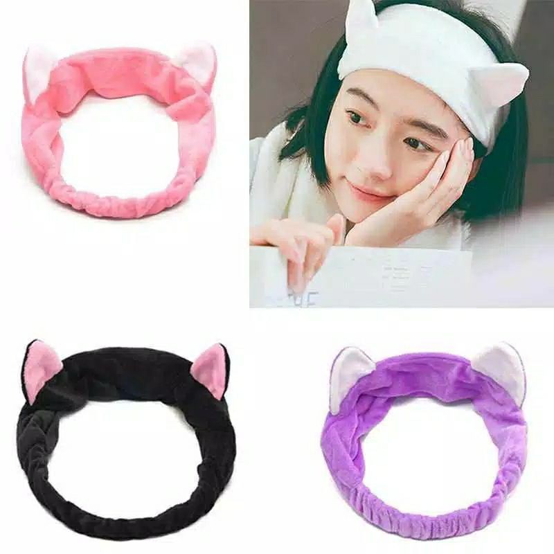 Jual Bandana Makeup Korea Bando Makeup Korea Bando Telinga Kucing Bando ...