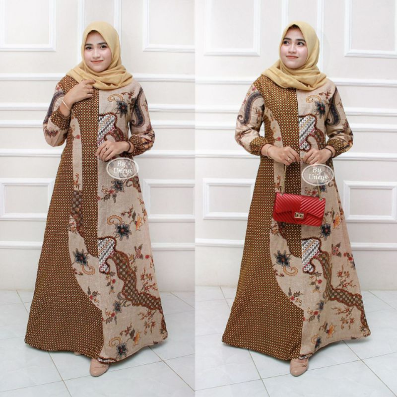 Jual Gamis Batik Modern Murah Katun Halus Kombinasi Truntum, Ori GAMIS ...