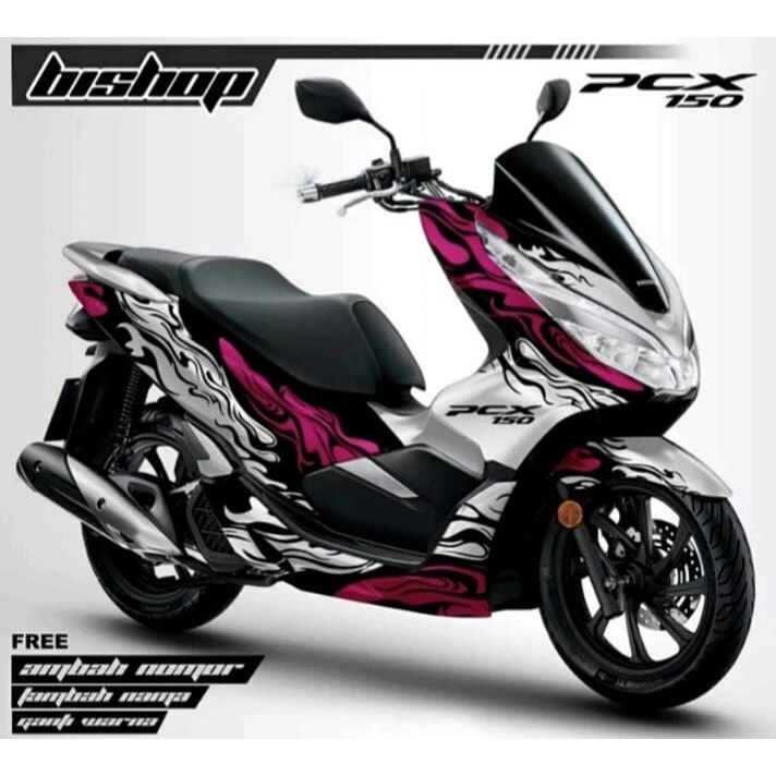 Jual Sticker decal full body Honda PCX putih pink | Shopee Indonesia