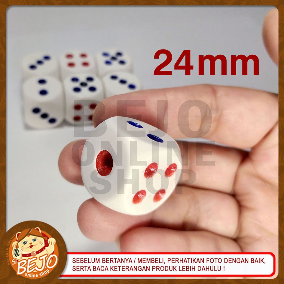 Jual DADU PUTIH 24 MM DICE BIG LARGE CUBE MAINAN TOYS PELENGKAP BOARD GAME MONOPOLI ULAR TANGGA ...