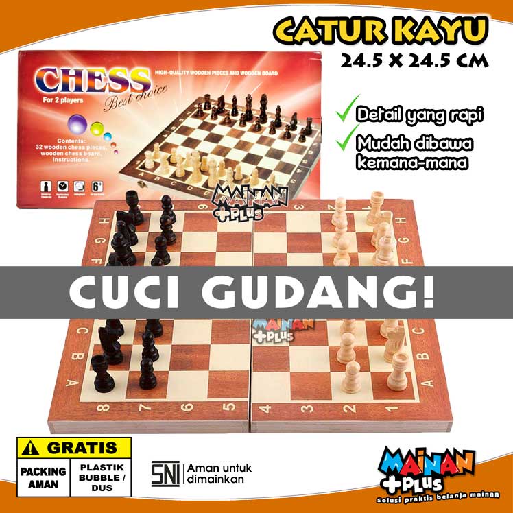 Jual Mainan Papan Catur Kayu SNI Wooden Chess Board Game CUCI GUDANG ...
