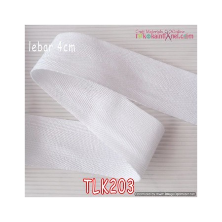 Jual TLK203 Tali Katun Tipis / Webbing uk 4cm Putih (Per meter ...
