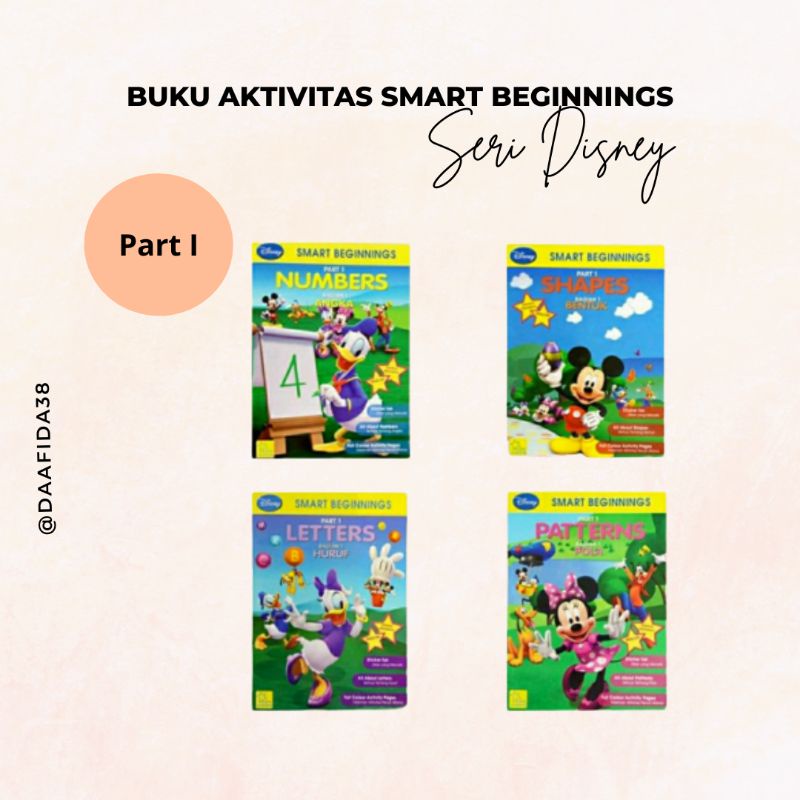 Jual Buku Aktivitas Anak Disney Smart Beginnings Huruf/Angka/Bentuk/Pola + Bonus Stiker | Shopee ...