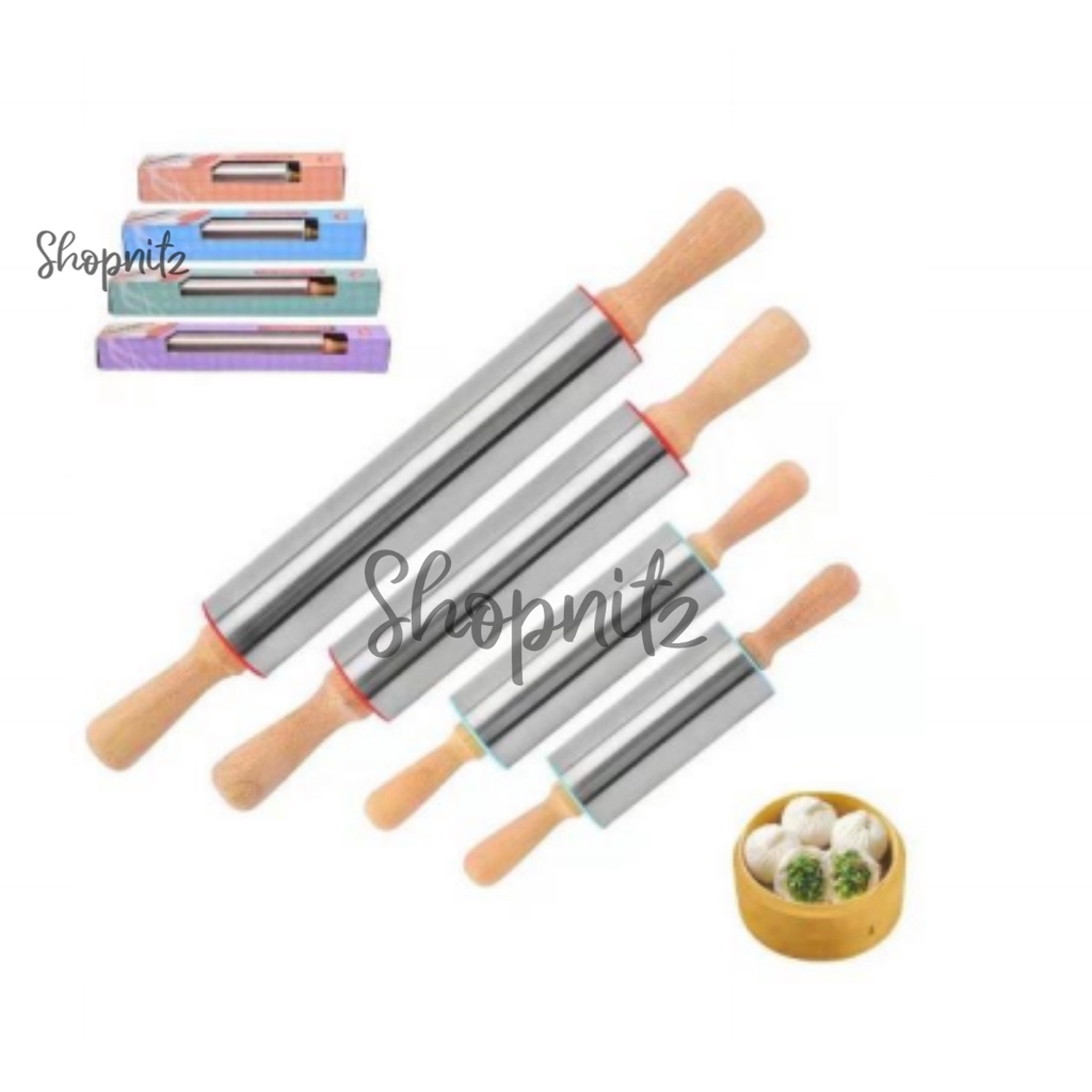 Jual Rolling Pin Stainless Putar Penggiling Penggilas Adonan Kue Roti ...
