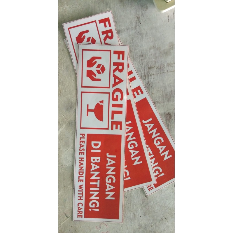 Jual { COD } Sticker Fragile stiker pecah belah isolasi fragile label ...