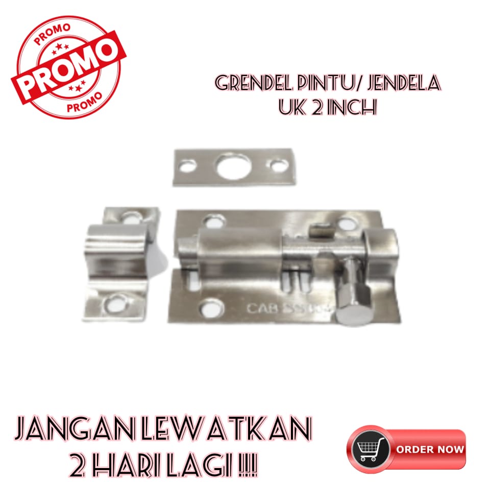 Jual Grendel Slot Pintu Dan Jendela Stainless Gerendel Ukuran 2" Kunci ...