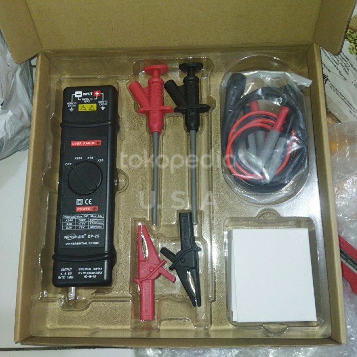 Jual DP-25(25MHz,1000V)oscilloscope active differential probe | Shopee ...