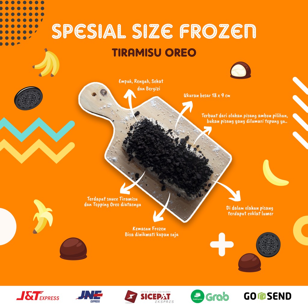 Jual TIRAMISU OREO | NUGGET PISANG JUMBO MERK PISANG KEKINIAN UK. 18x9 ...