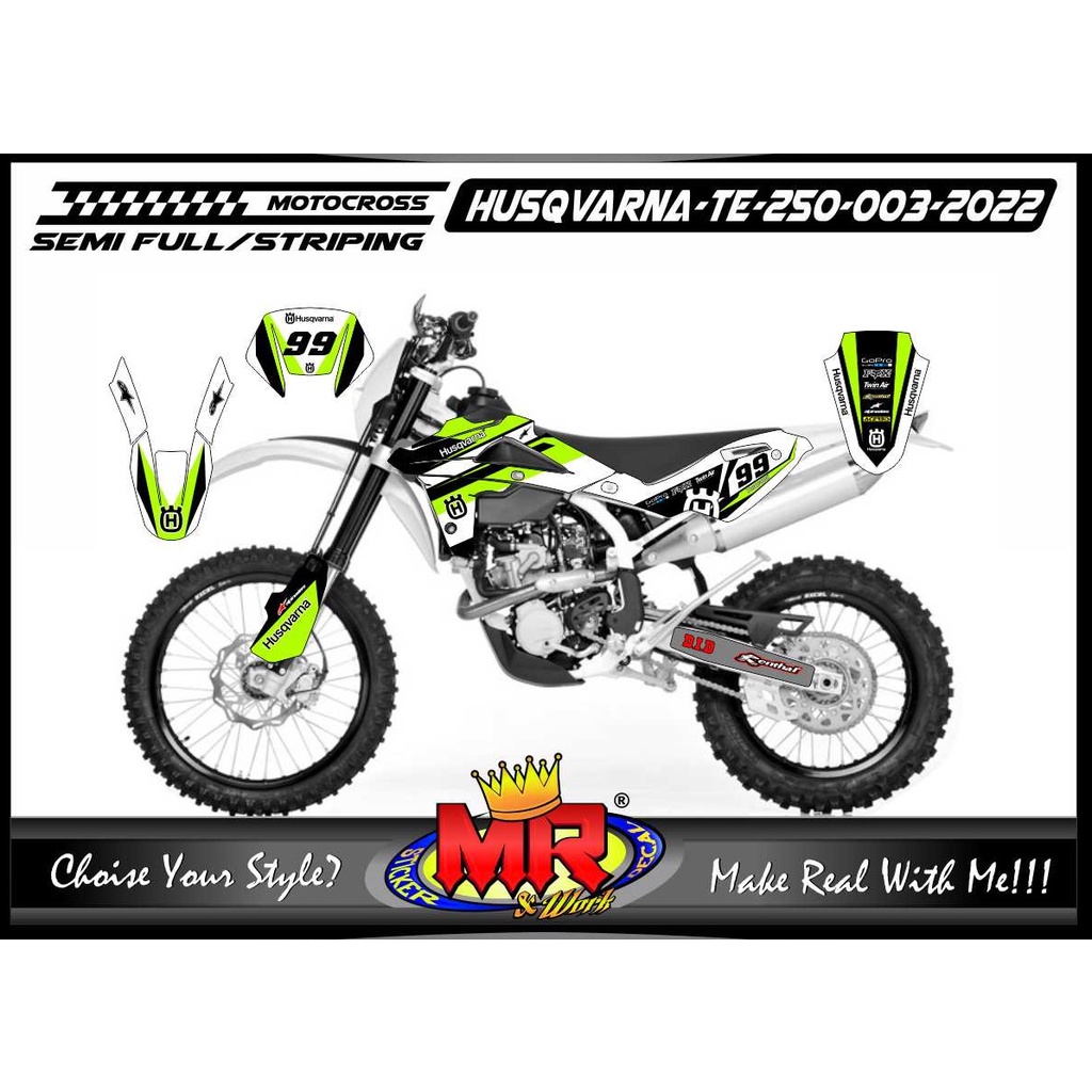 Jual Decal Stiker Motocross Husqvarna TE 250 Striping Premium Decal ...