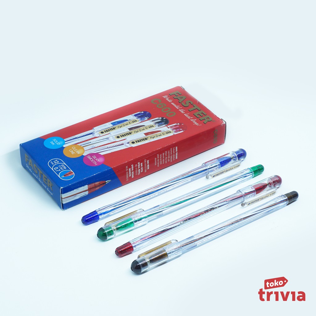 Jual BOLPEN PULPEN BALLPOINT FASTER C600 | Shopee Indonesia