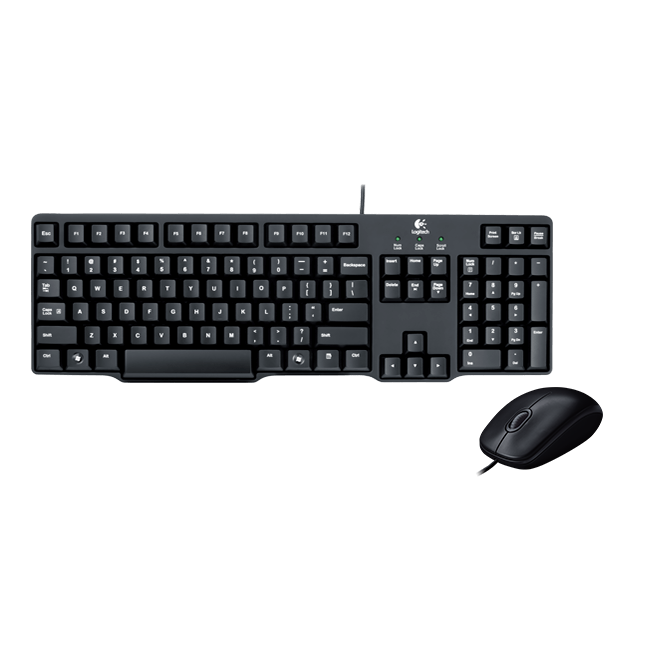 Jual Keyboard Mouse Logitech MK100 Berkabel Classic Desktop Full Size ...