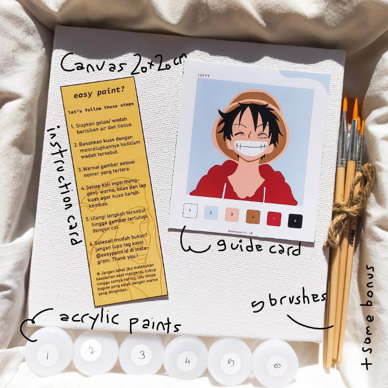 Jual LUFFY ONE PIECE paint by number painting kit | Shopee Indonesia